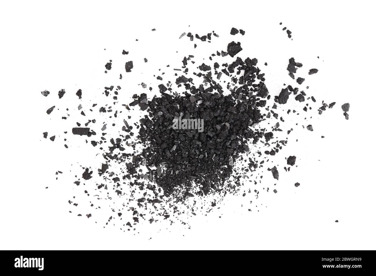 Pile of coal carbon or charcoal dust isolated on white background Stock ...