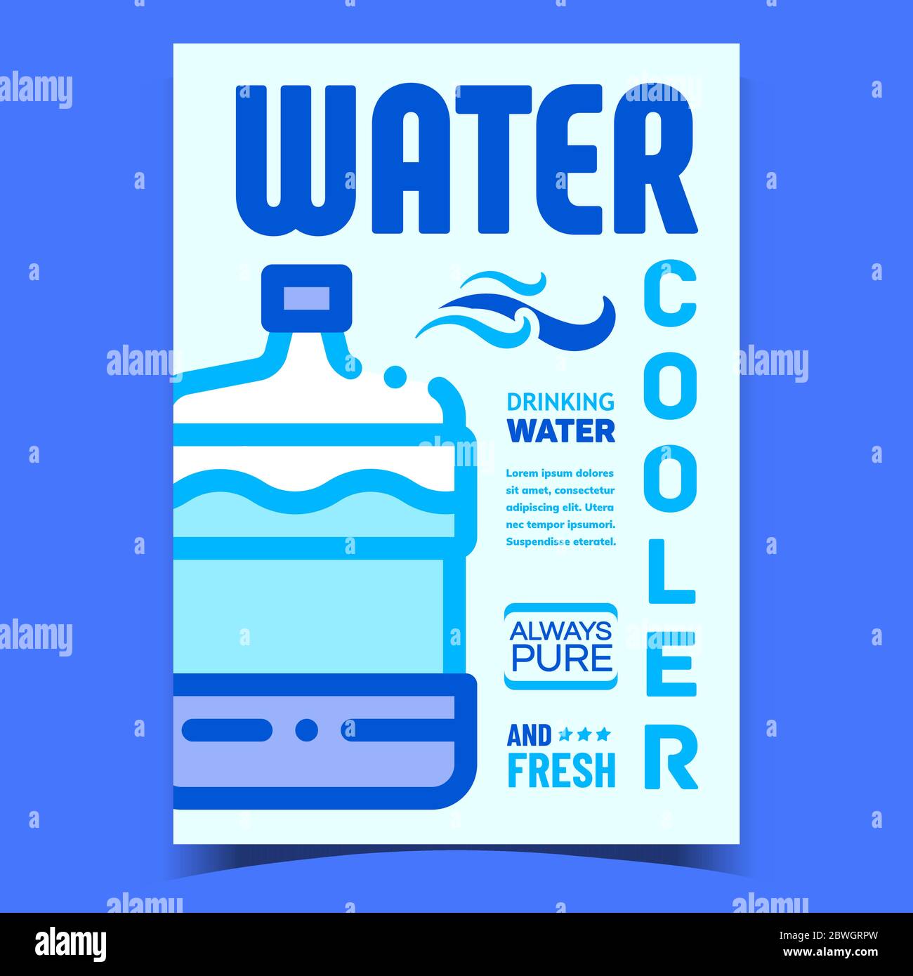 Water Cooler Equipment Creative Poster Vector Stock Vector Image & Art ...