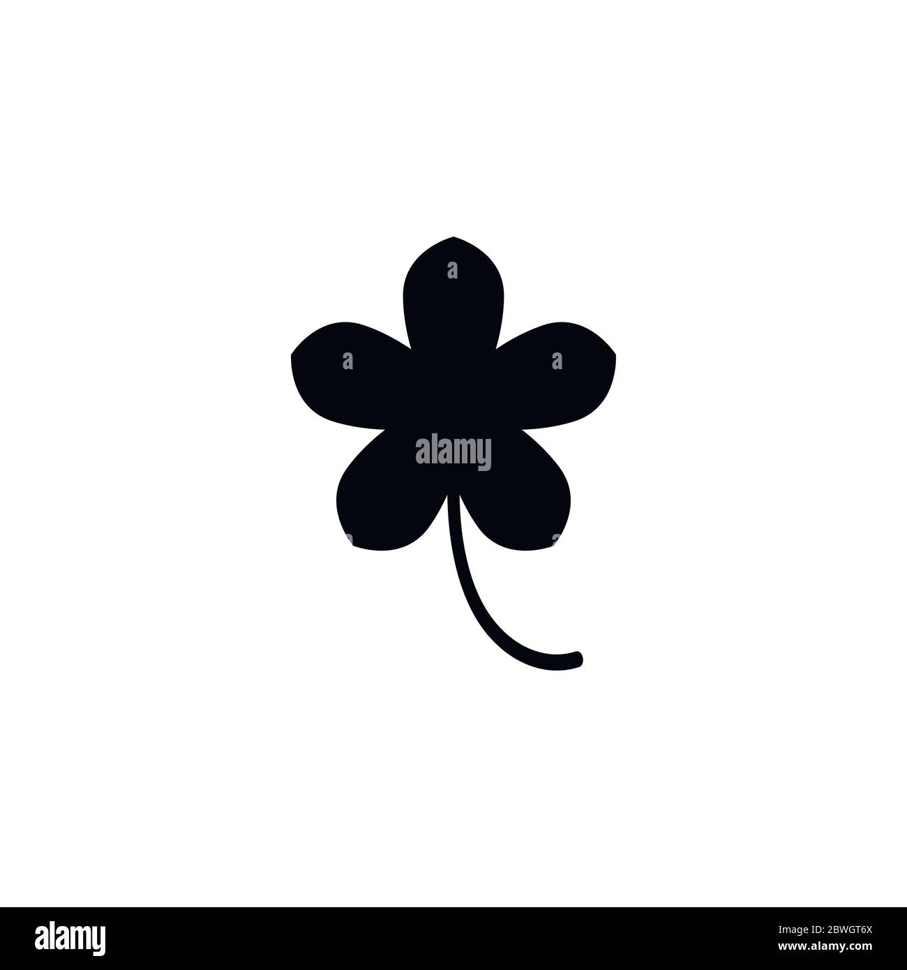 Black flat icon of forget-me-not flower. Isolated on white. Vector ...