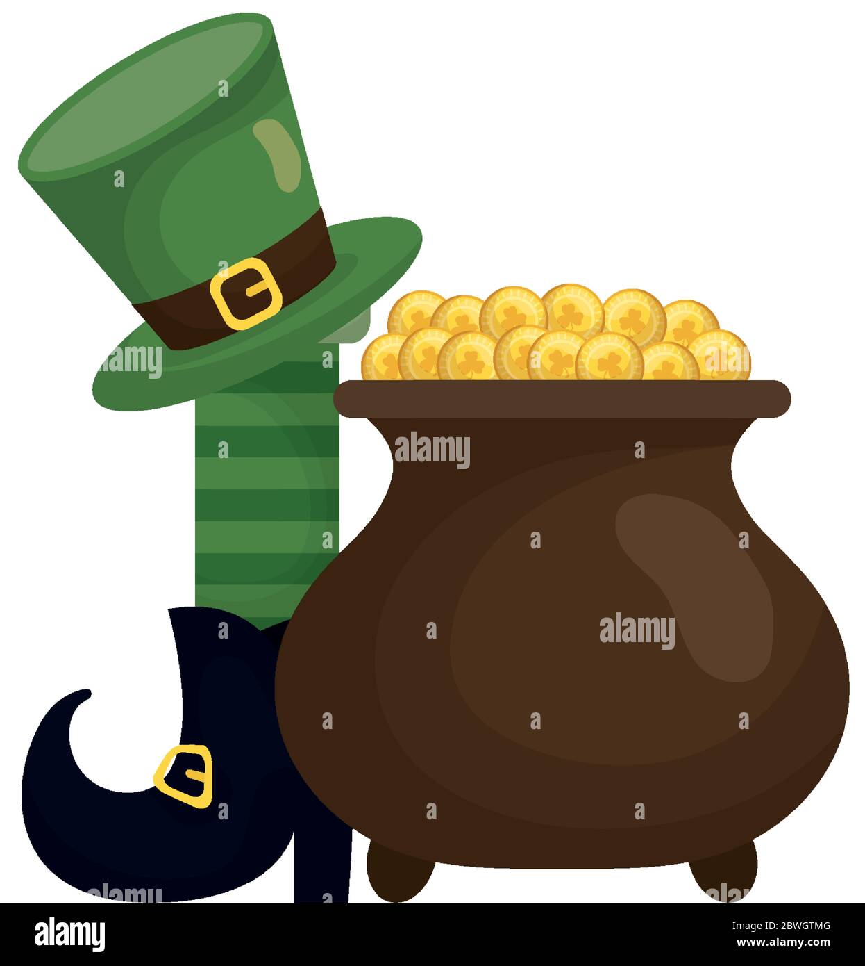 elf leg hat and gold pot vector design Stock Vector Image & Art - Alamy