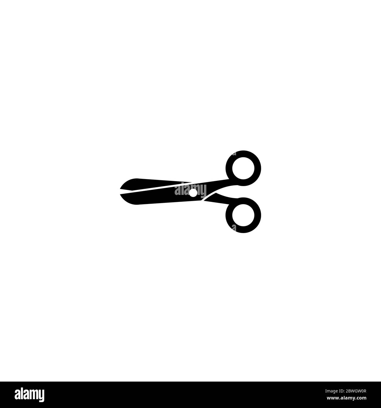 Black scissors icon isolated on white. Cut sign. Utensil or hairdresser ...