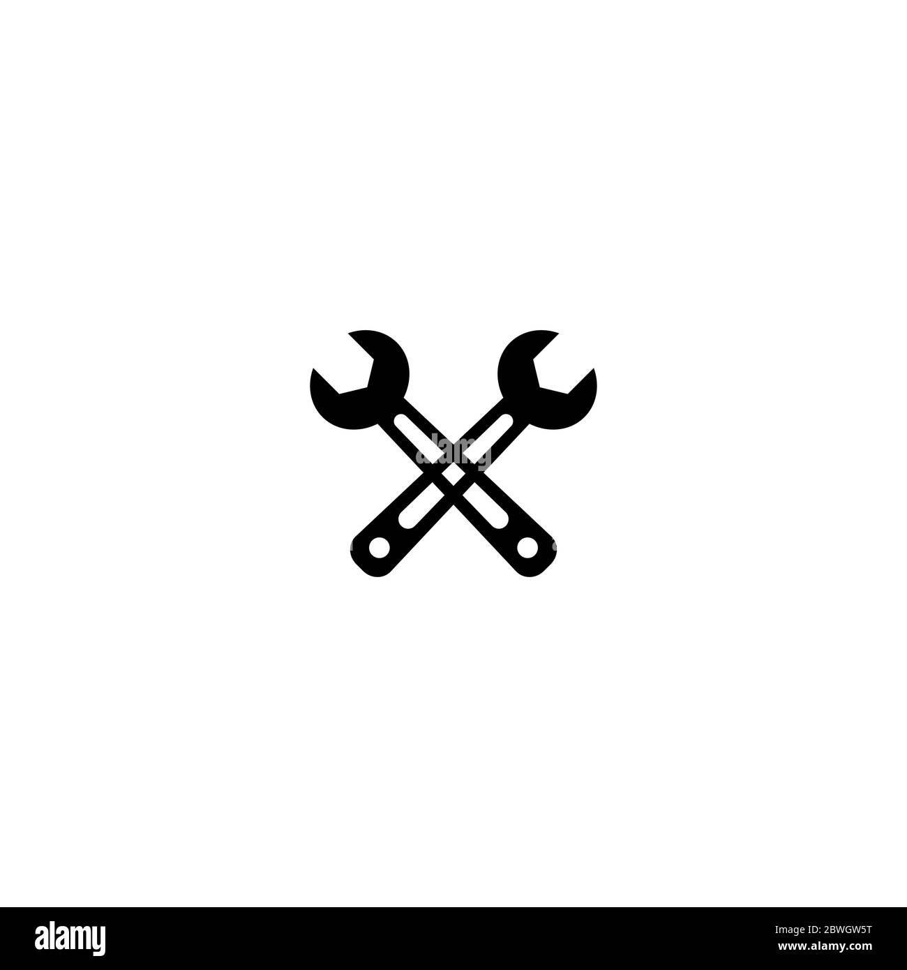 Crossed wrenches silhouette Black and White Stock Photos & Images - Alamy