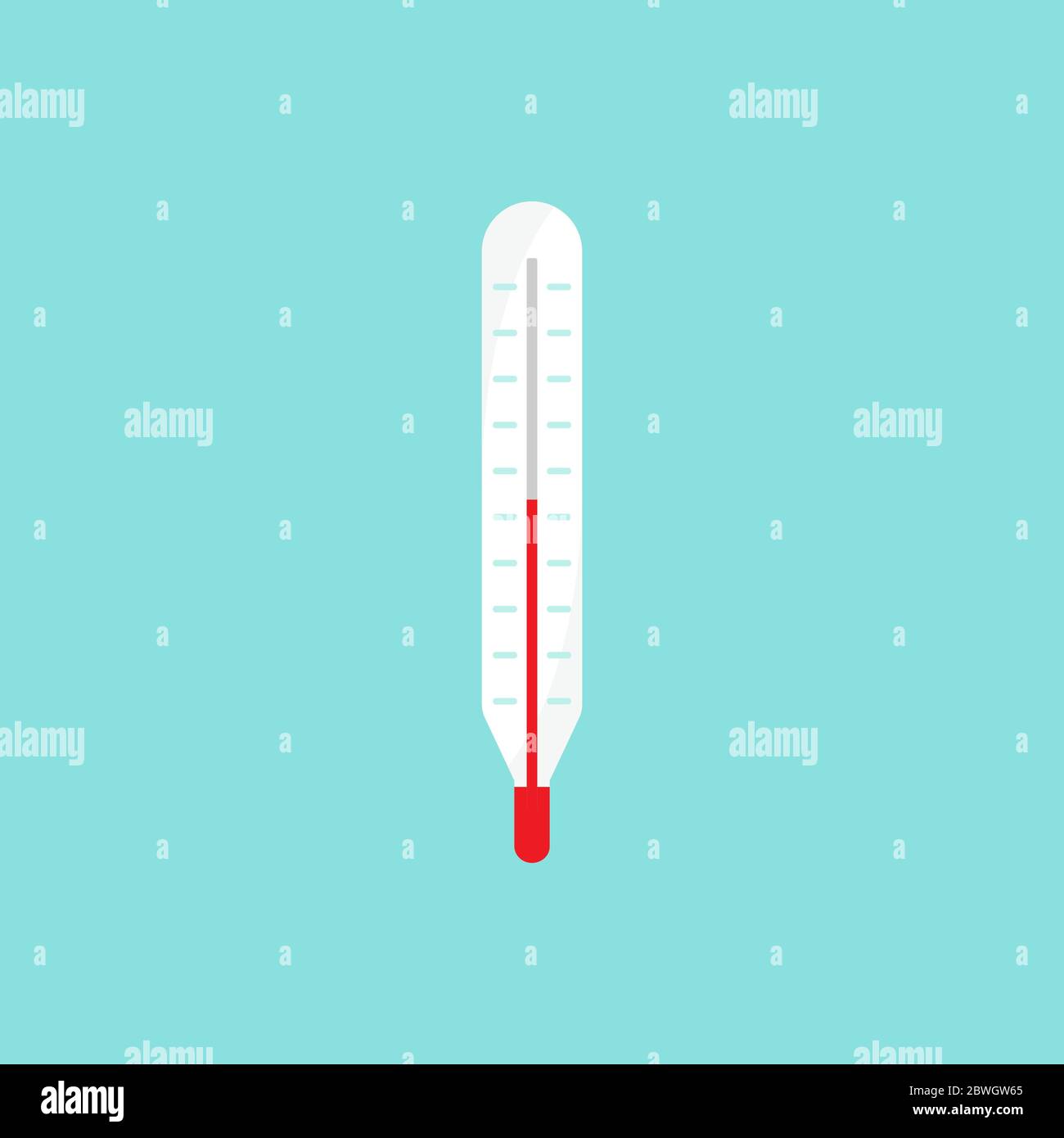 Medical thermometer icon isolated on blue. Human body temperature ...