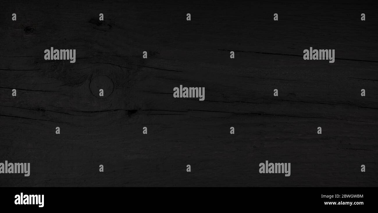 Panoramic black plank surface, dark wood texture Stock Photo - Alamy