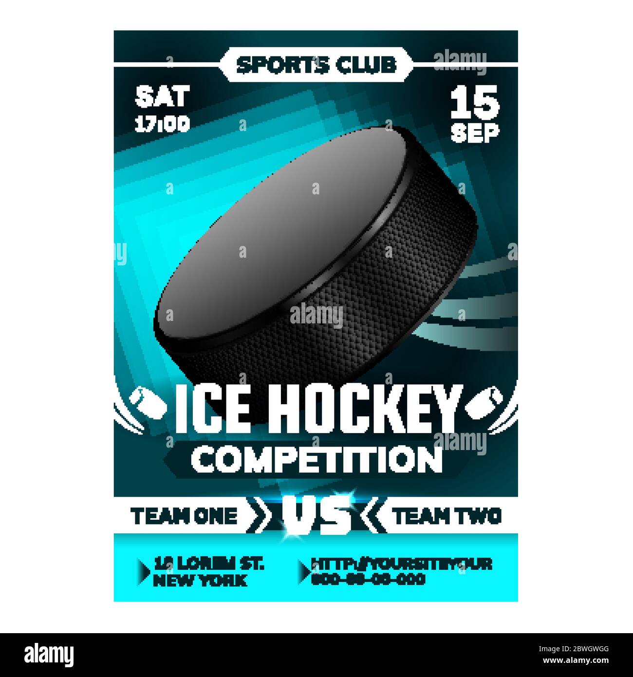 Hockey Ice Rink Sport Advertising Banner Vector Stock Vector Image ...