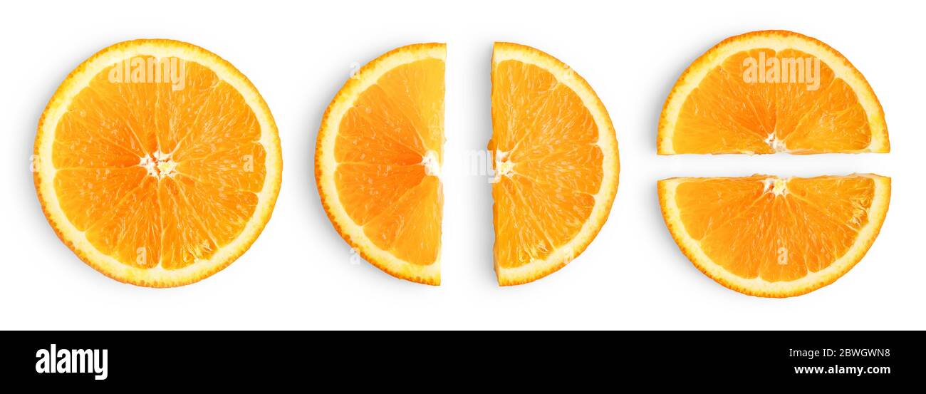 Falling orange orange slices isolated hi-res stock photography and ...