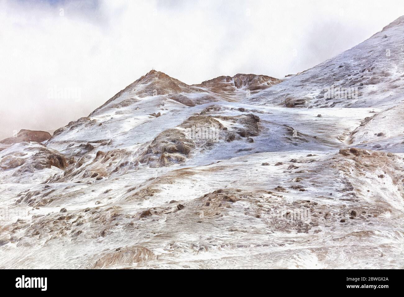 Alborz Mountains colorful painting, Tehran Province, Iran Stock Photo ...