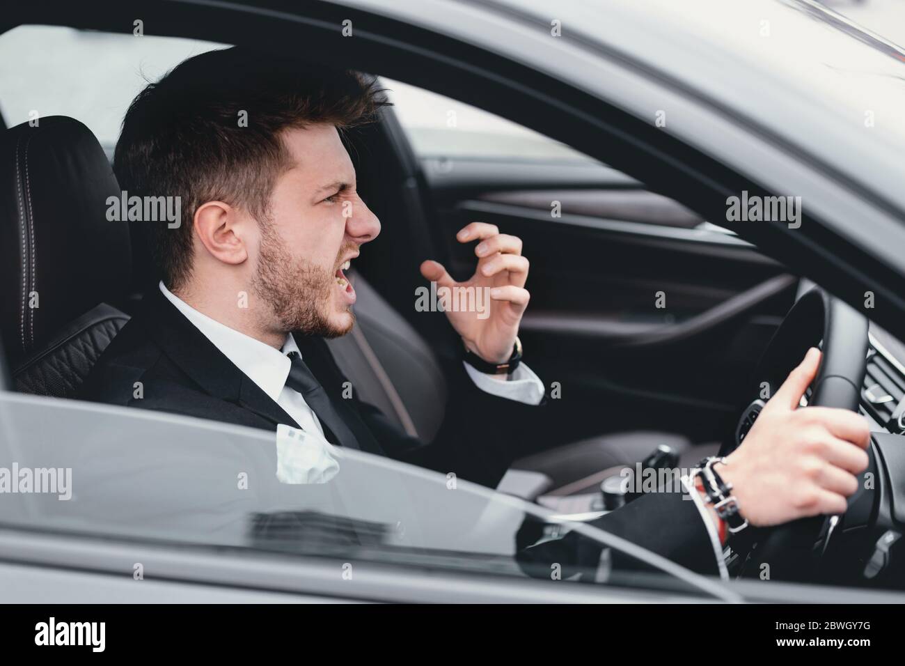 Angry man traffic jam hi-res stock photography and images - Alamy