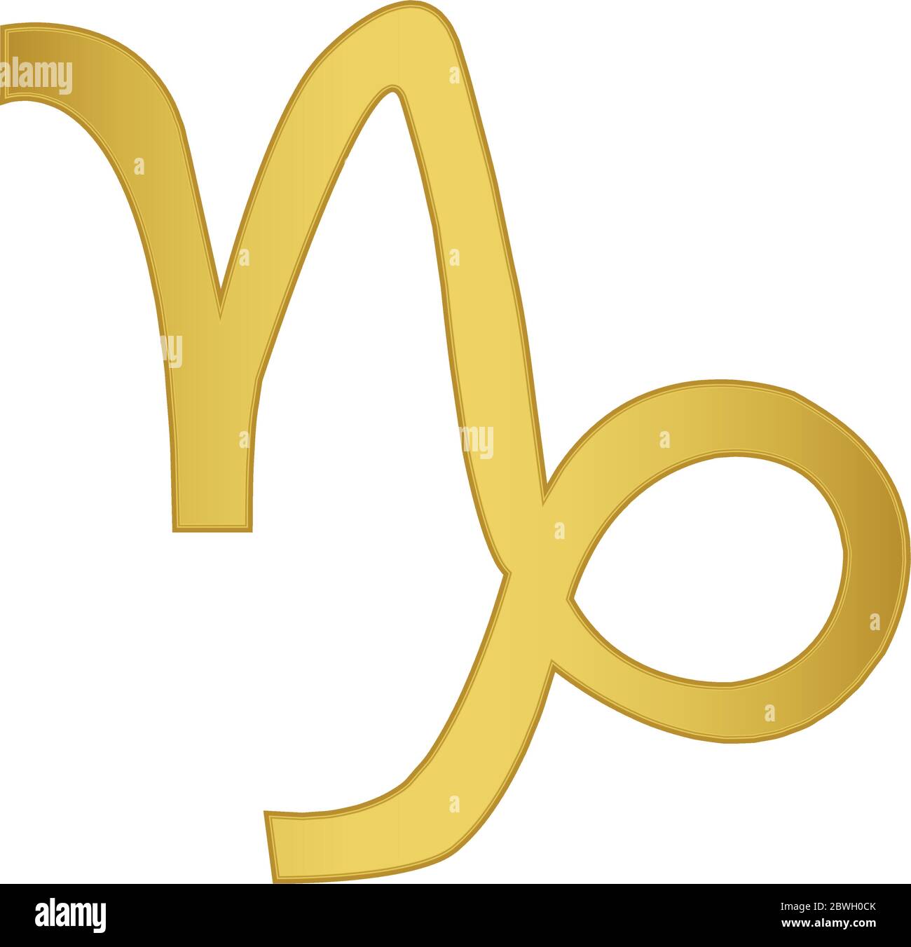 golden Mountain Sea-goat vector icon. Zodiac Sign. Mountain Sea-goat ...