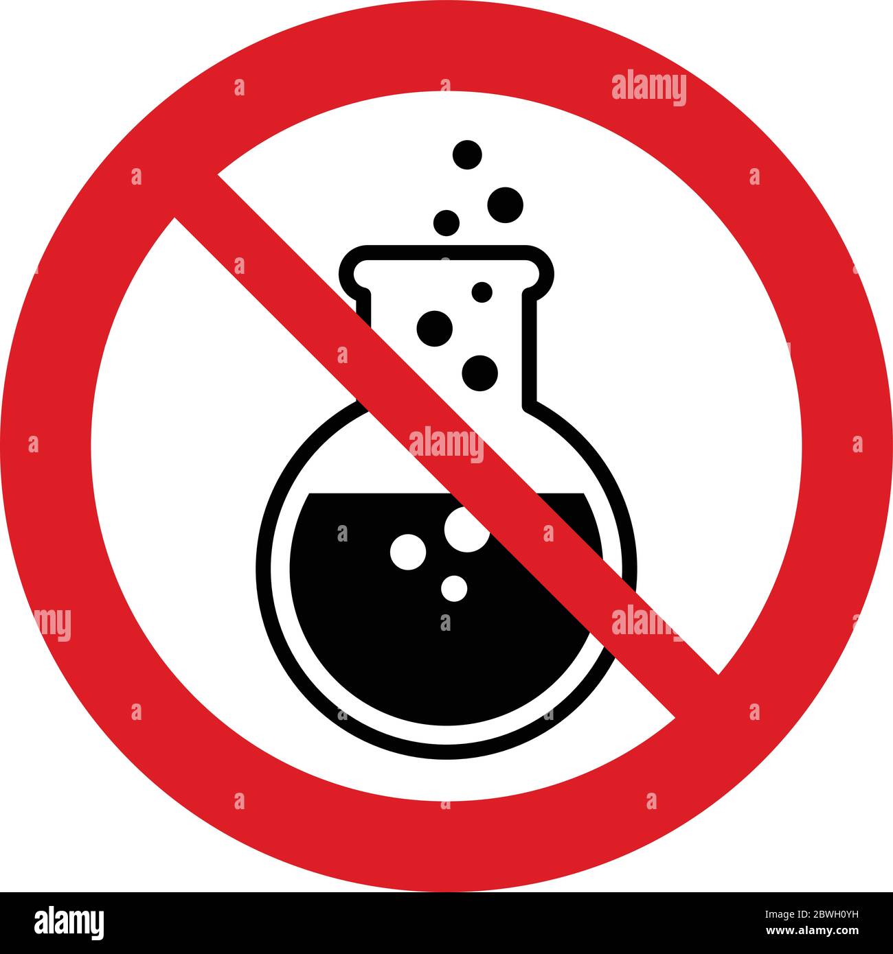 No chemical. chemicals free vector sign. No GMO vector icon. The red ...