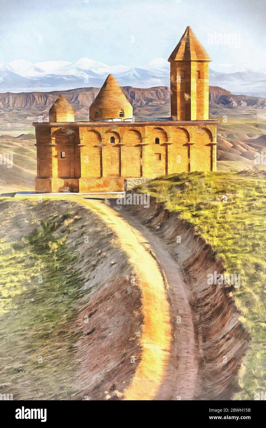 Armenian landscape illustration hi-res stock photography and images - Alamy