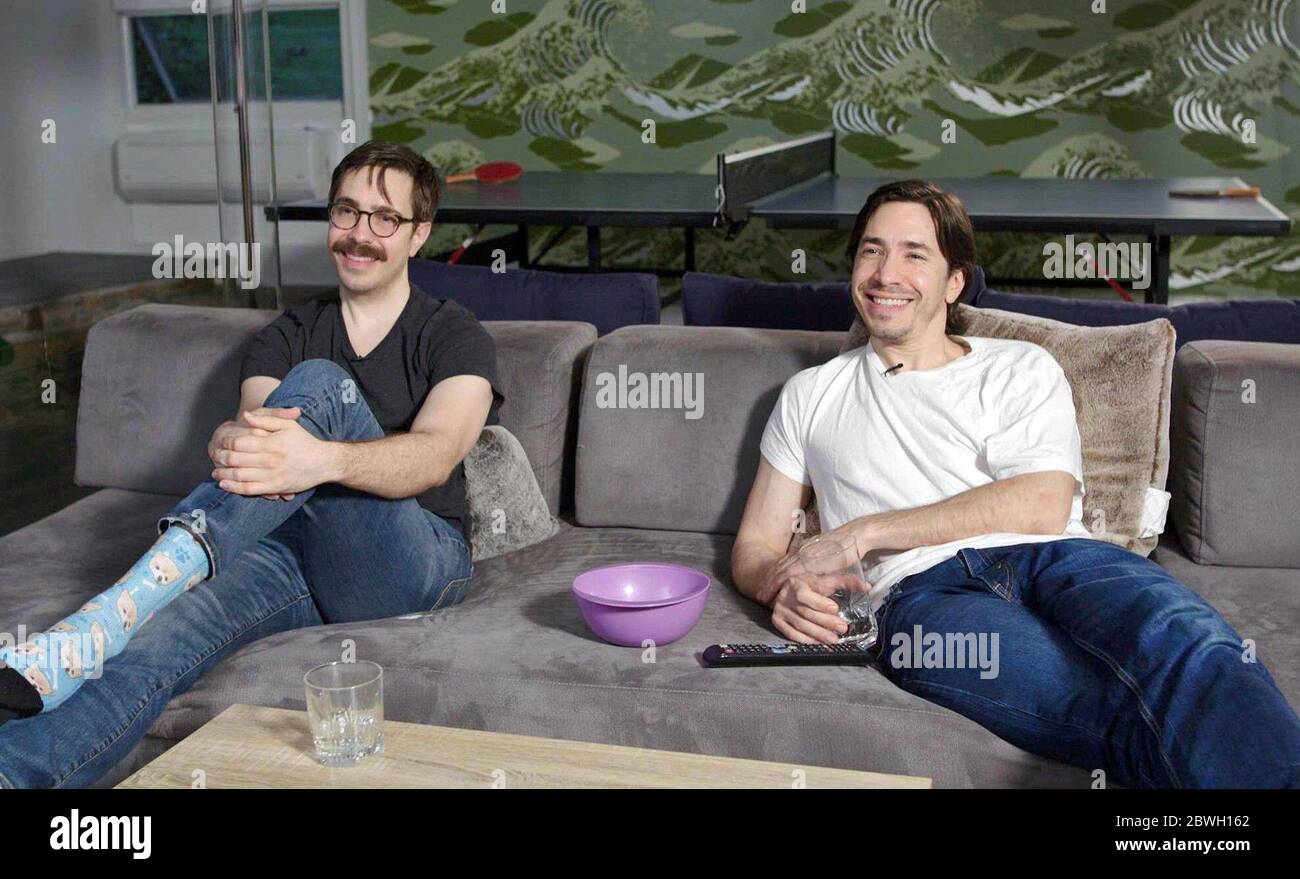 CELEBRITY WATCH PARTY, guest stars Justin Long (right) and his brother ...