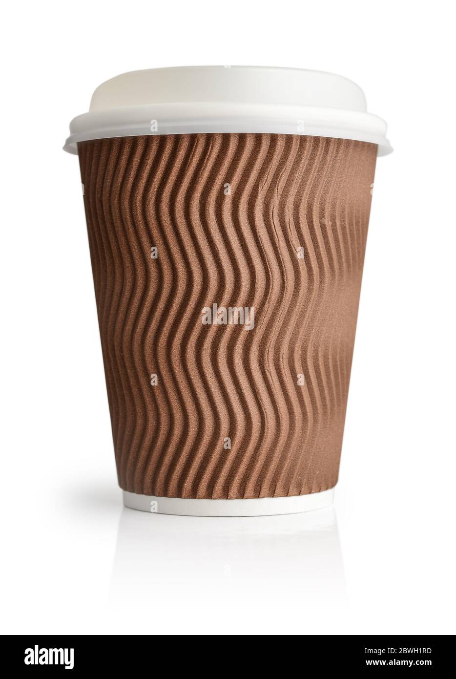 Blank disposable takeaway coffee cup side view isolated on white ...