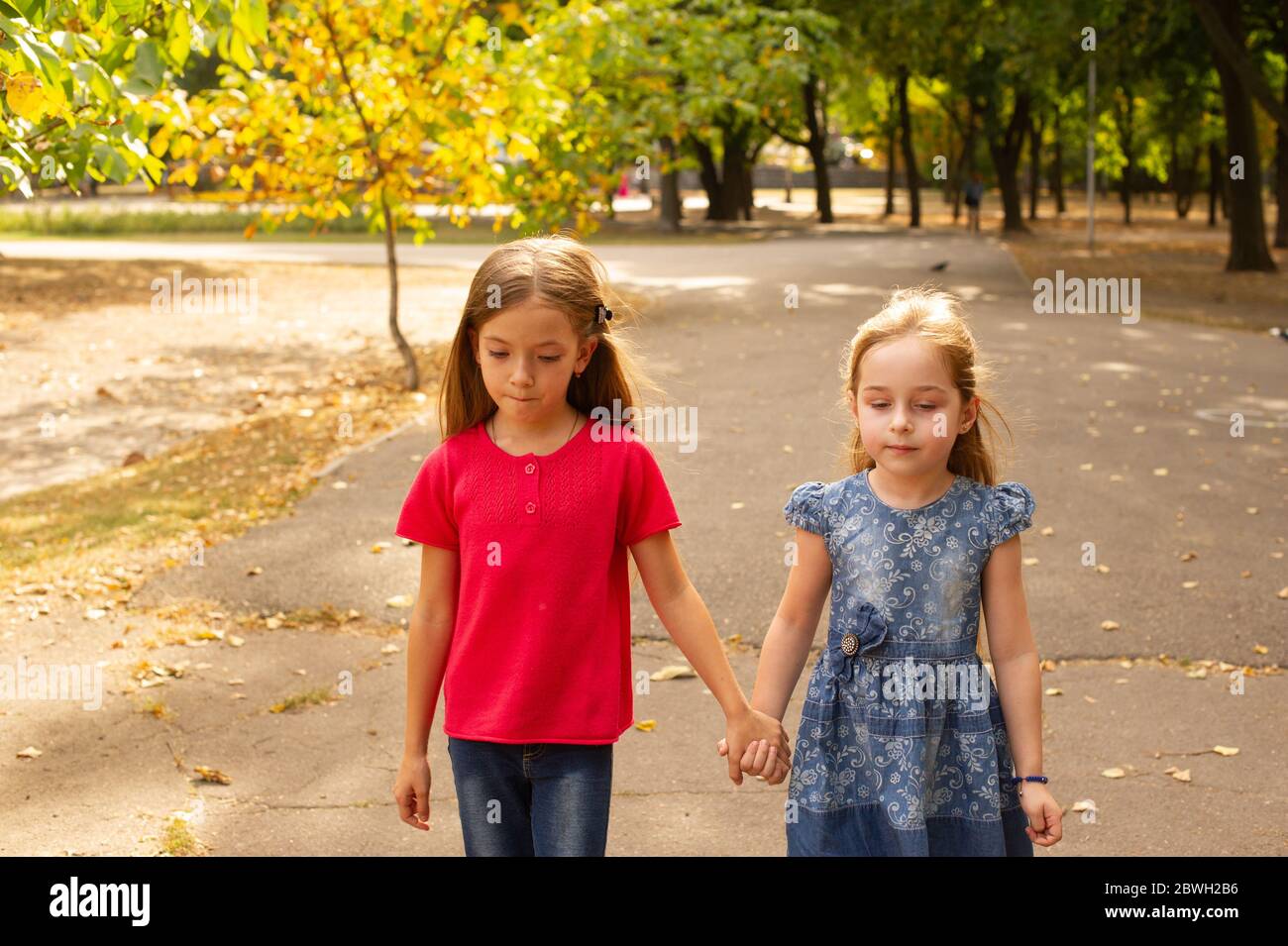 Two Little Girls Walking