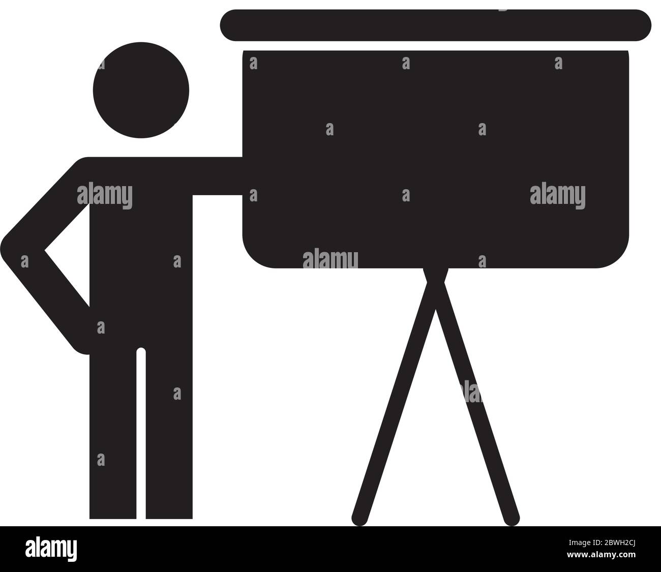 pictogram man and presentation board icon over white background ...