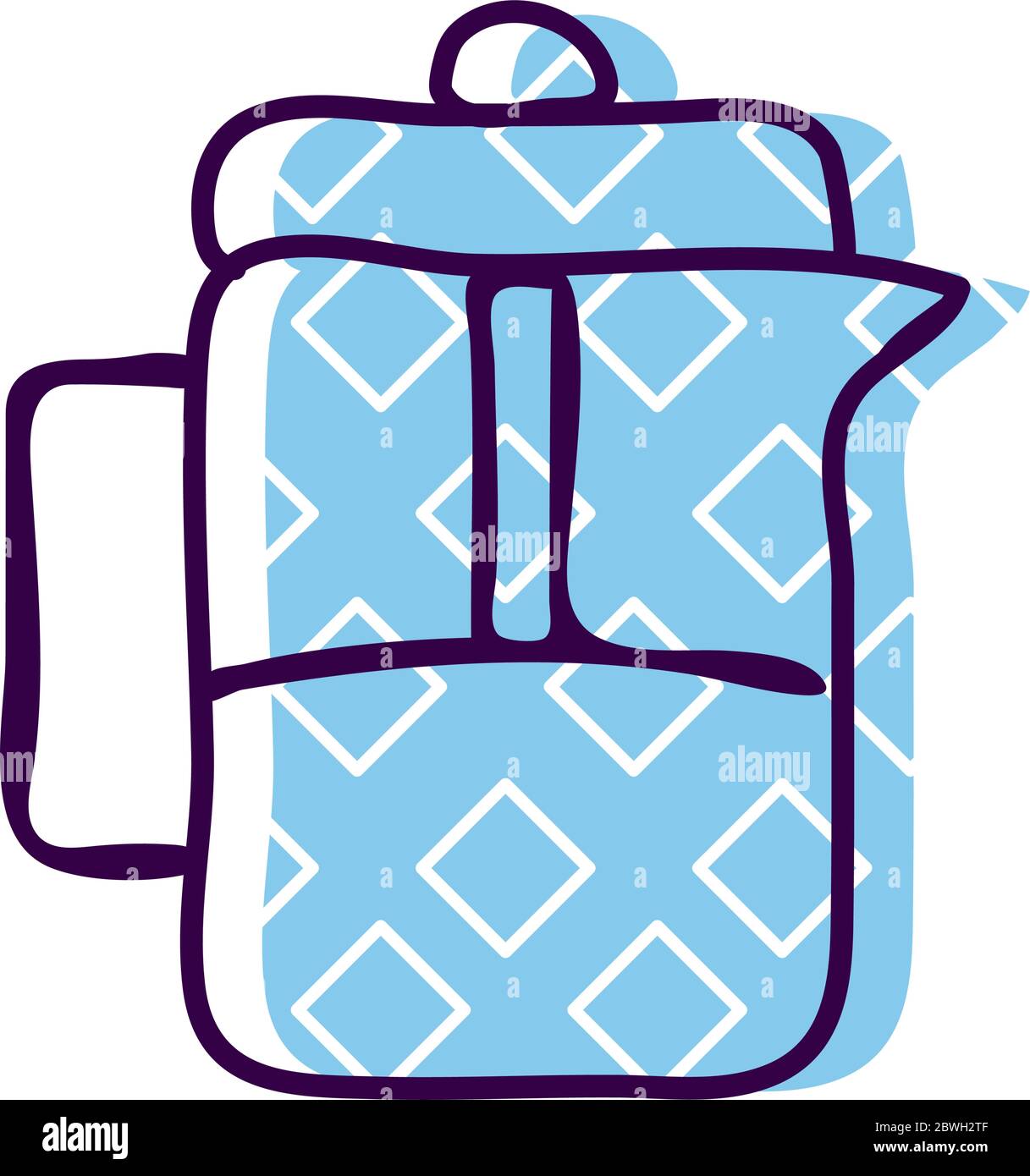 cafetiere with plunger line and fill style icon vector design Stock ...