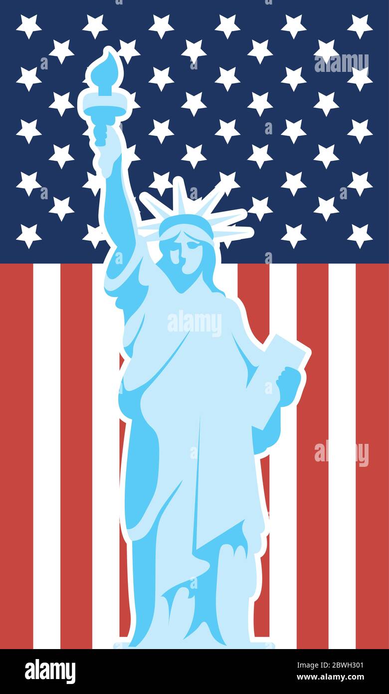 Usa flag and liberty statue vector design Stock Vector Image & Art - Alamy