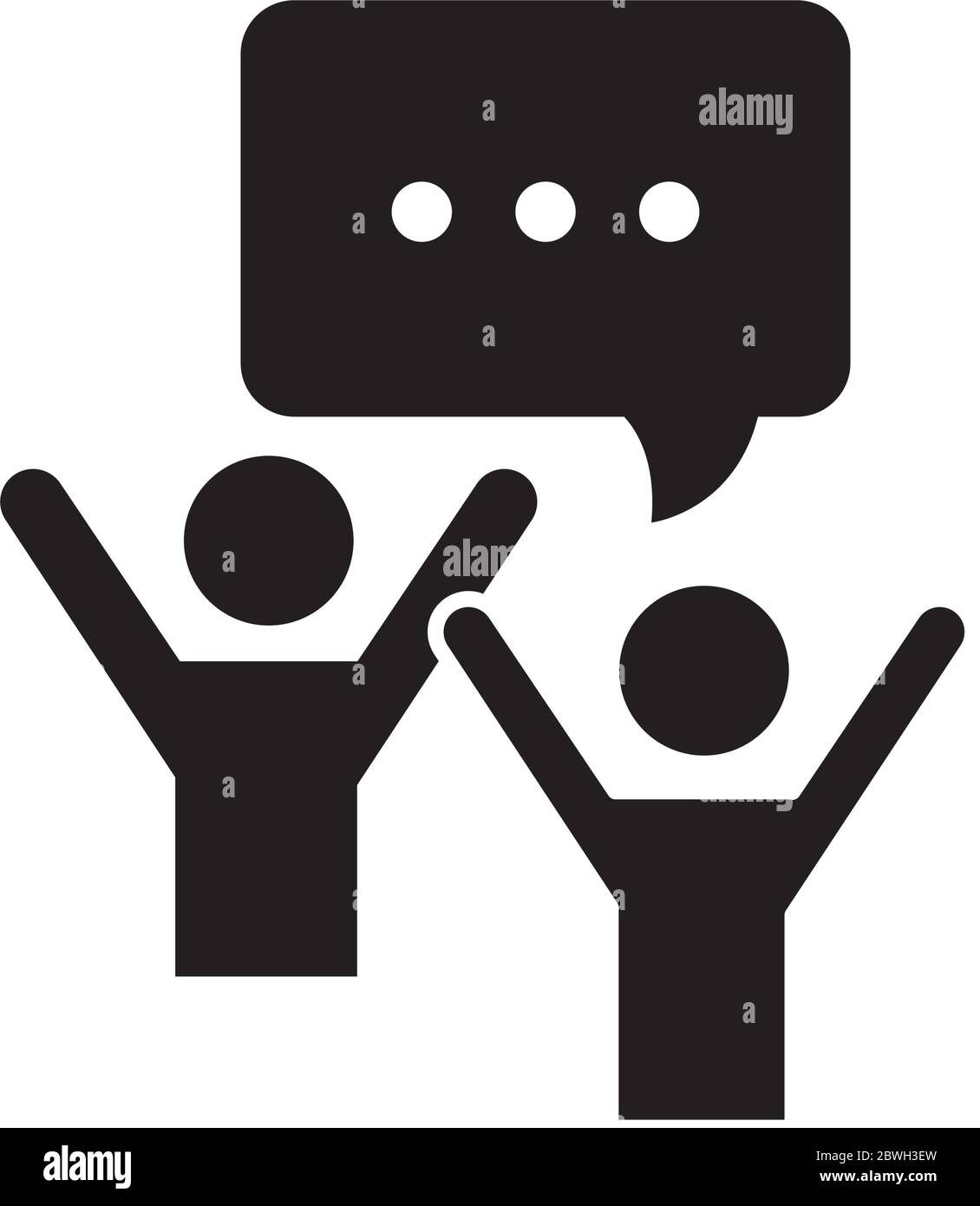 happy pictogram people with speech bubble icon over white background ...