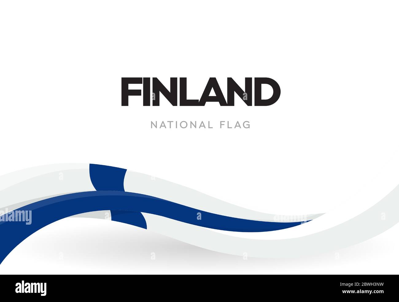The Republic of Finland waving flag banner. Finnish blue and white ...