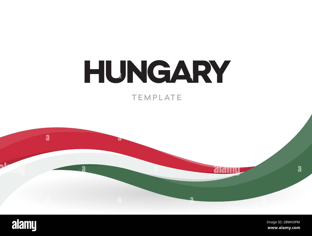 Hungary flag, wavy ribbon with colors of Hungarian national flag on ...
