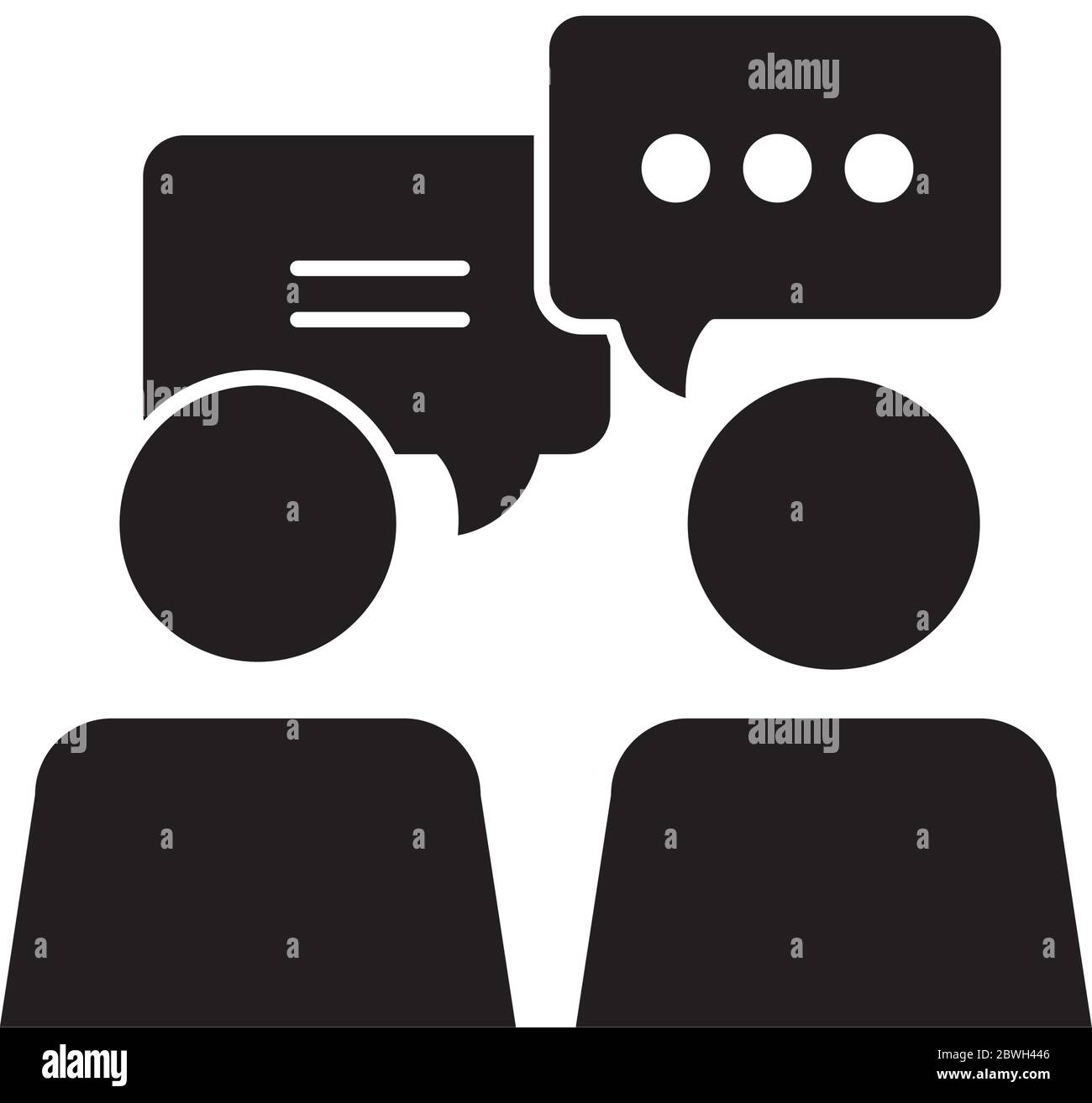 communication concept, pictogram persons with speech bubbles over white ...