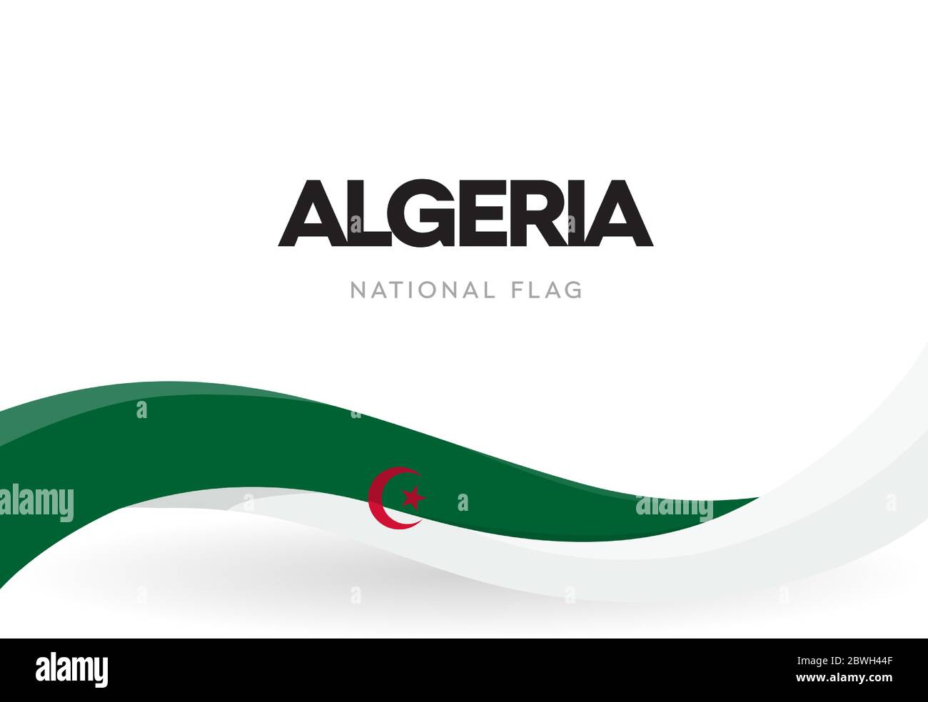 The People's Democratic Republic of Algeria waving flag banner ...