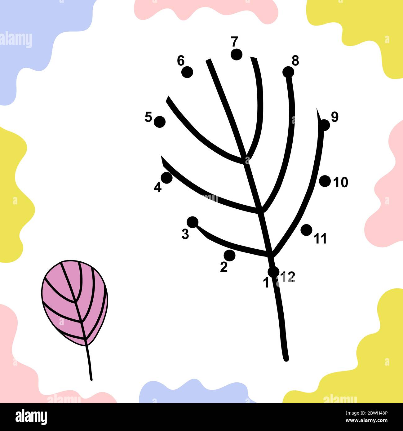 Connect the dots and draw a leaf Stock Vector Image & Art - Alamy