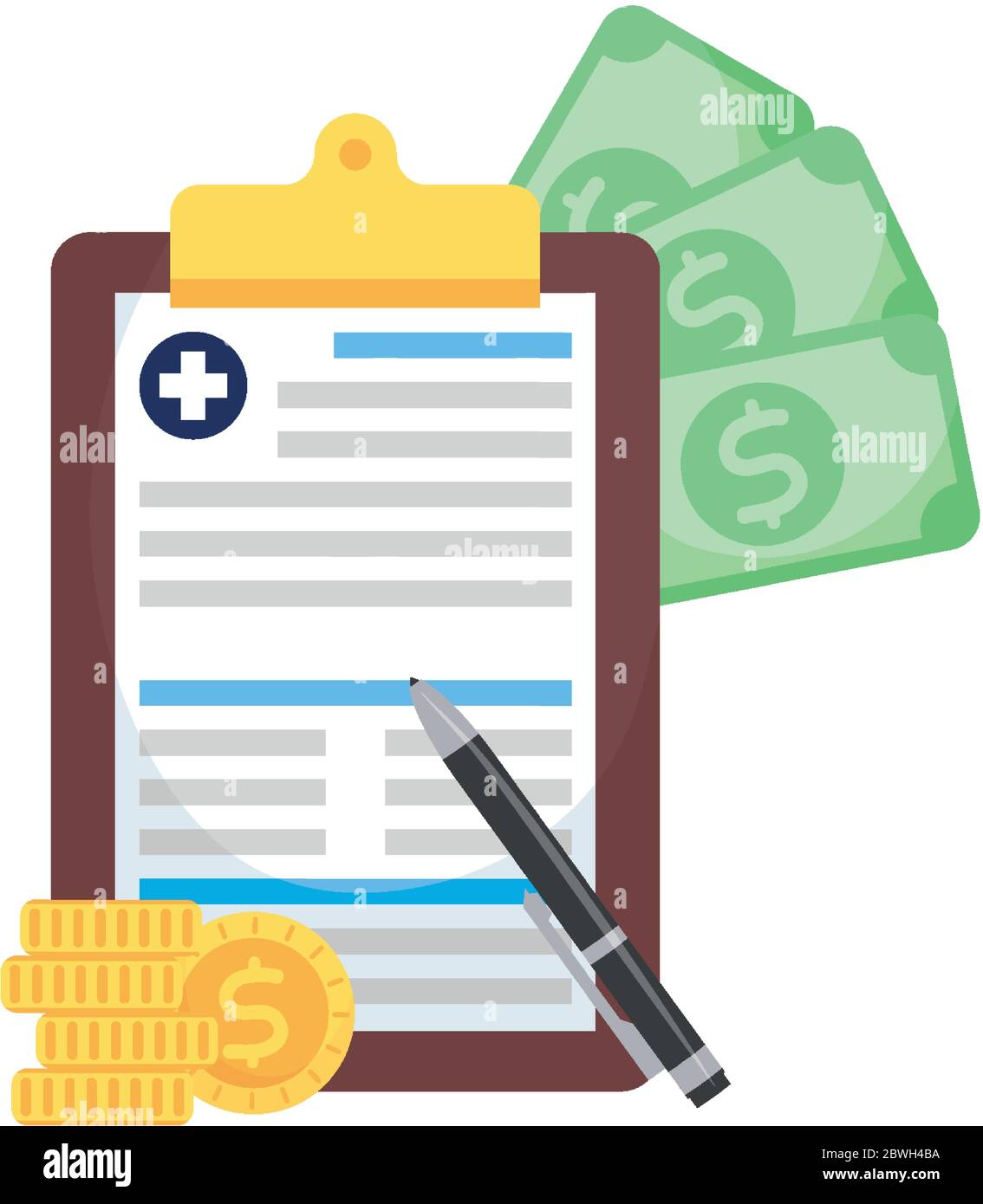 medical history pen coins and bills vector design Stock Vector Image ...