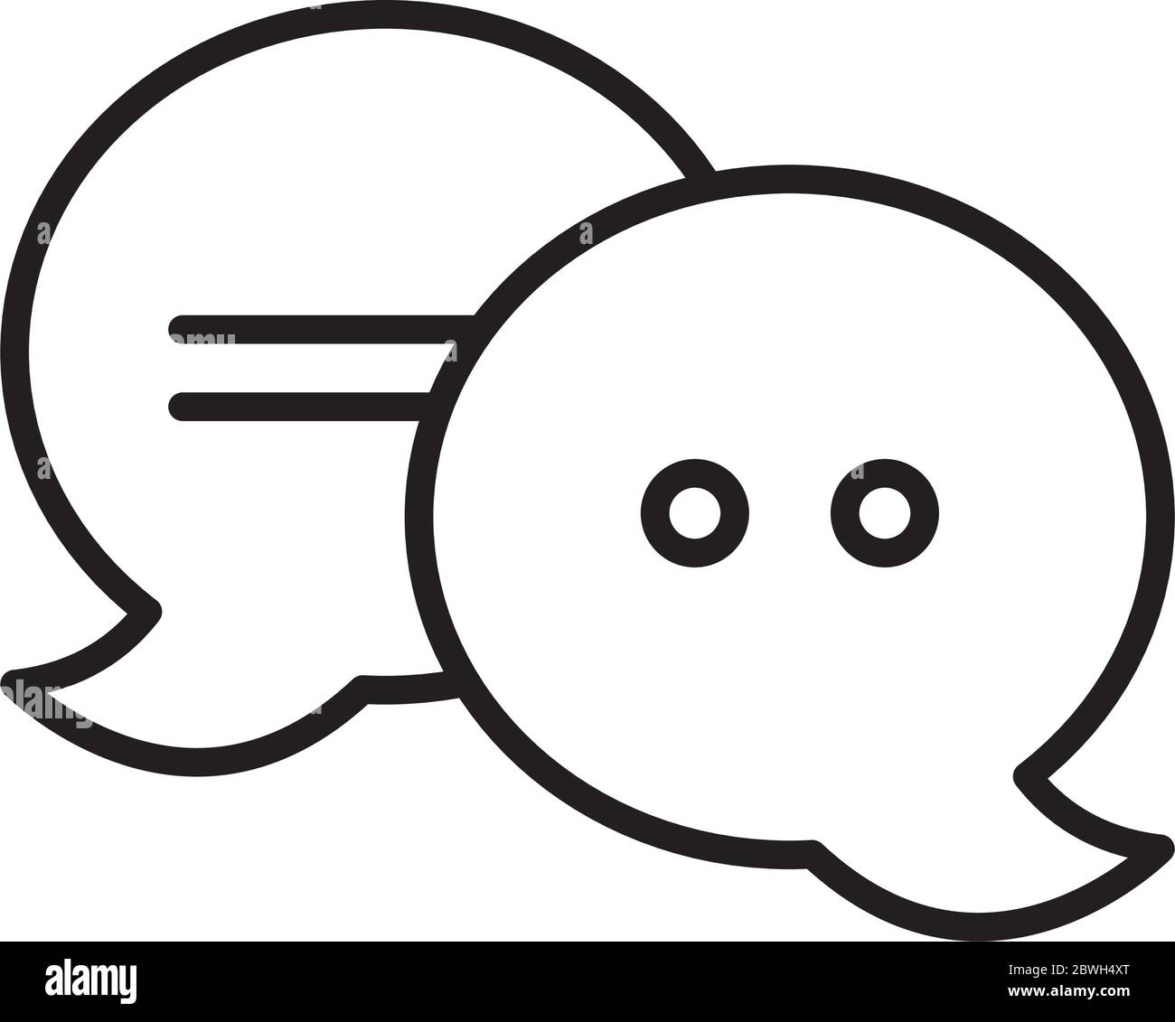 normal speech bubbles icon over white background, line style, vector ...