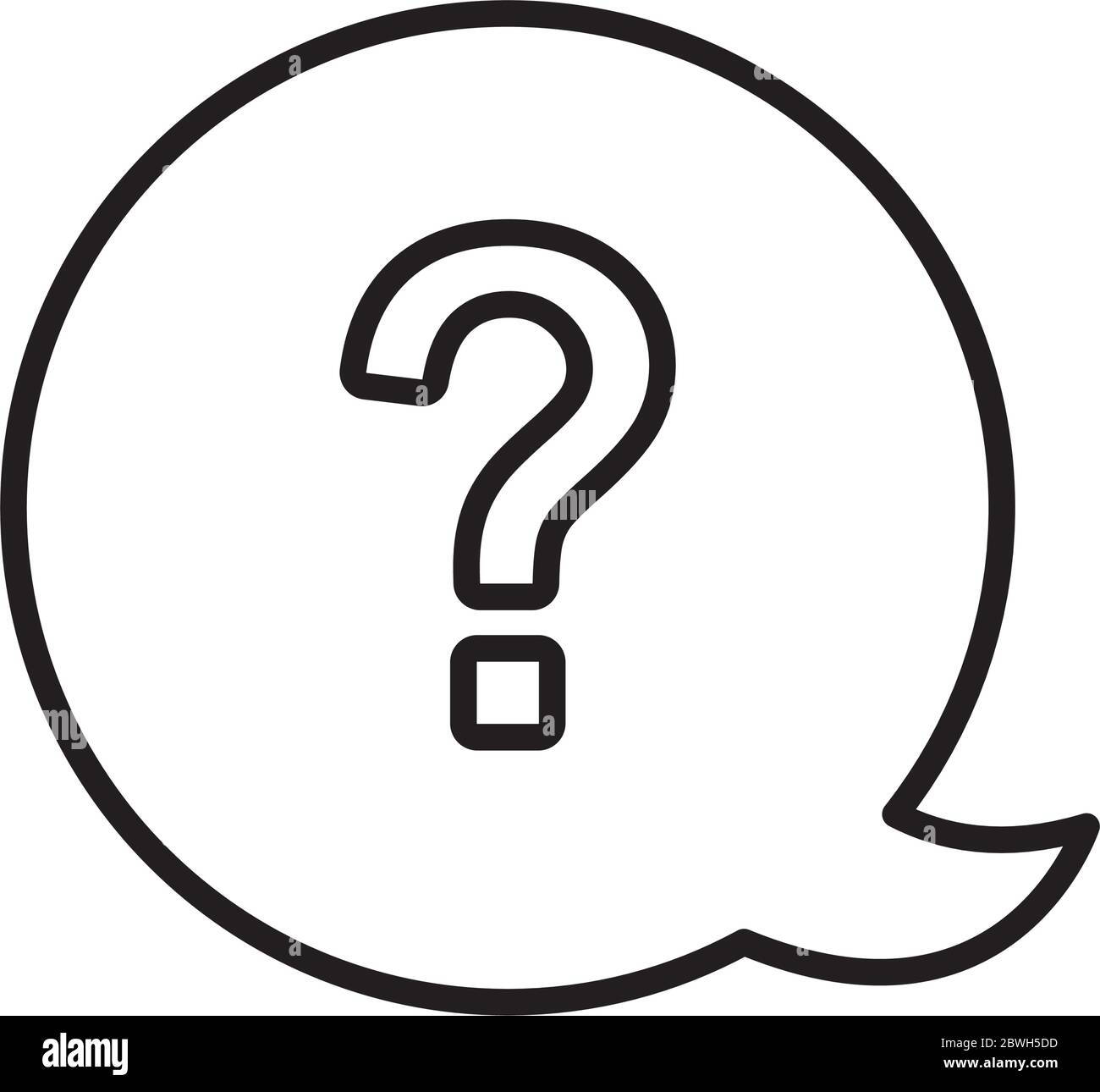 speech bubble with question mark icon over white background, line style ...