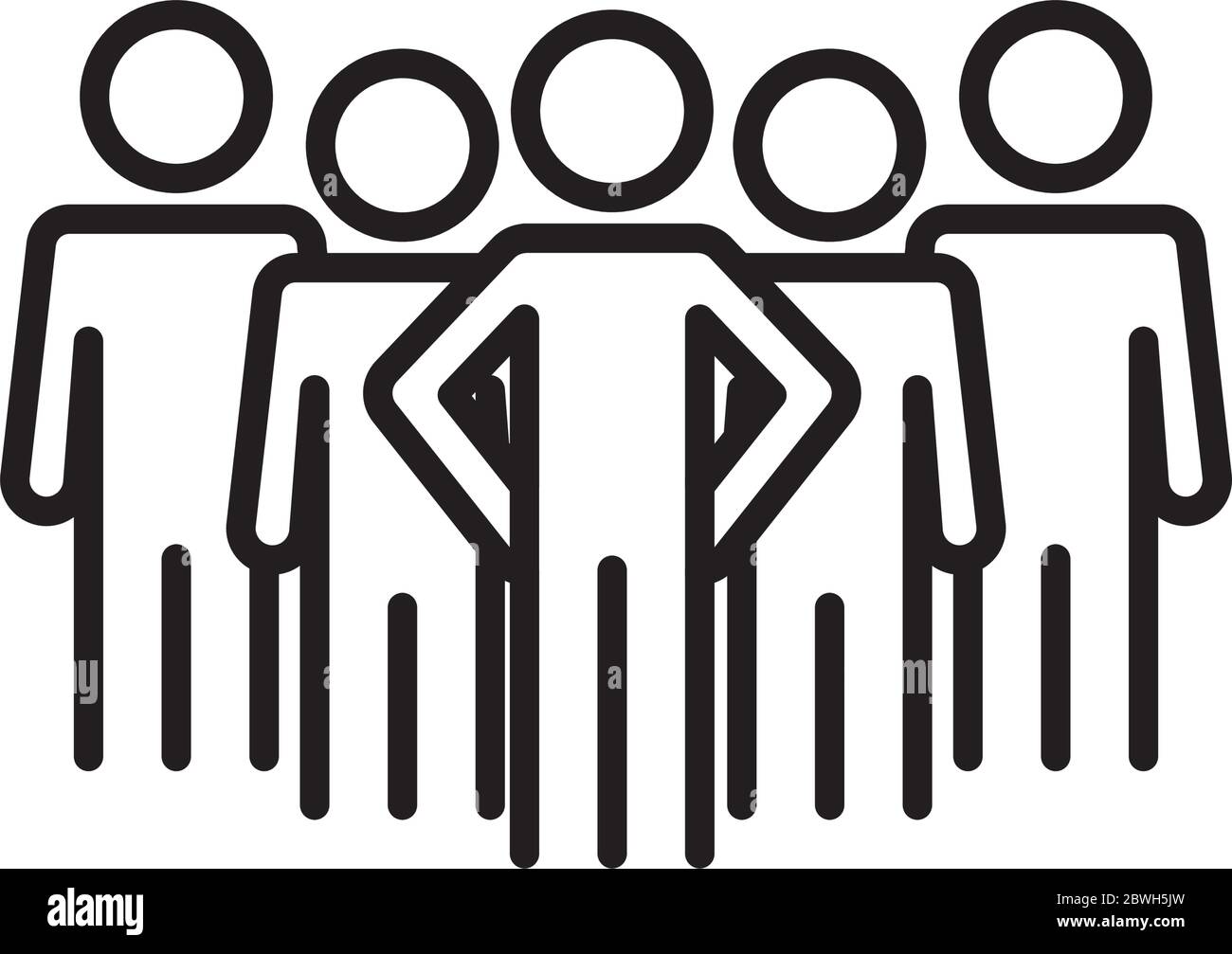 group of pictogram people icon over white background, line style ...