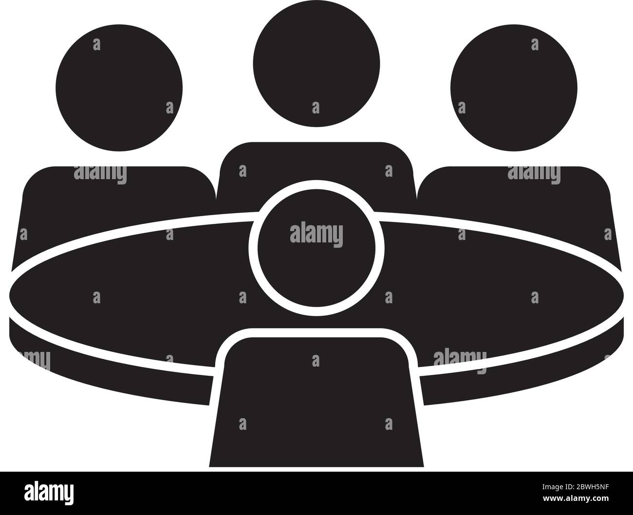 pictogram people gathered at the table over white background ...