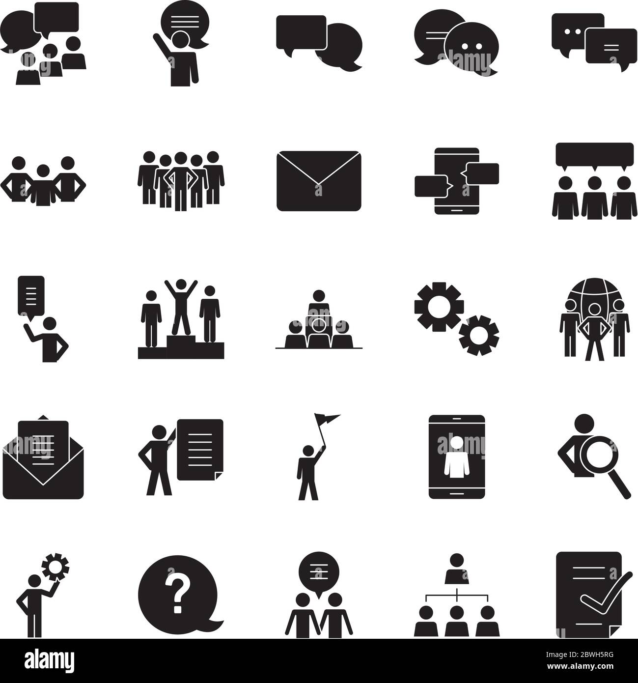 question mark and pictogram people icon set over white background ...