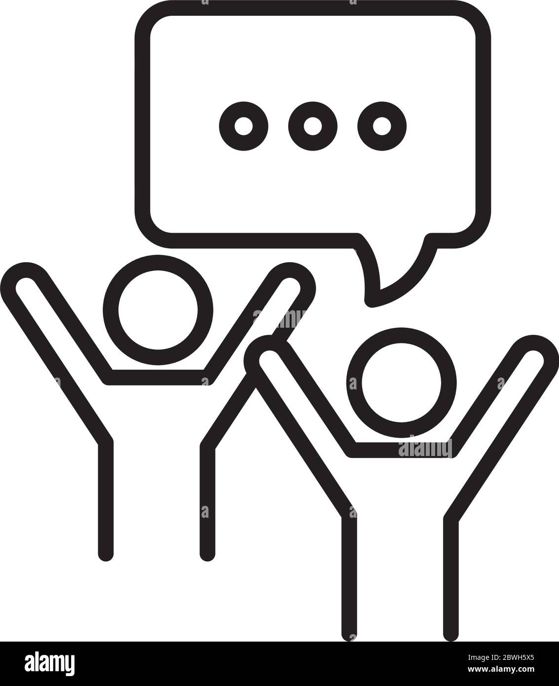 happy pictogram people with speech bubble icon over white background ...