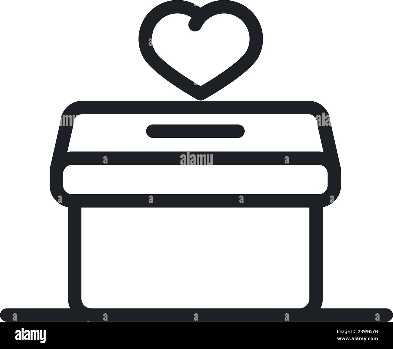 donation charity volunteer help social heart cardboard box line style ...