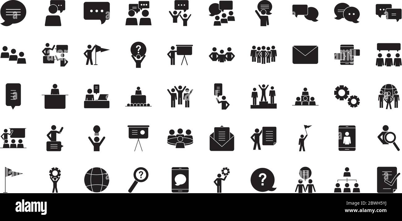 pictogram people icon set over white background, silhouette style ...