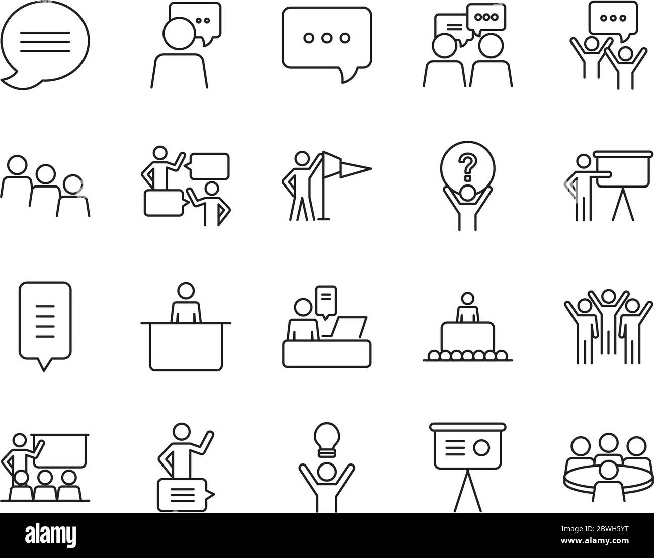 communication bubble and pictogram people icon set over white ...