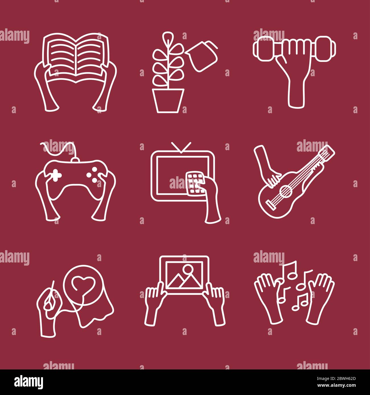 Things to do at home line style icon set vector design Stock Vector ...