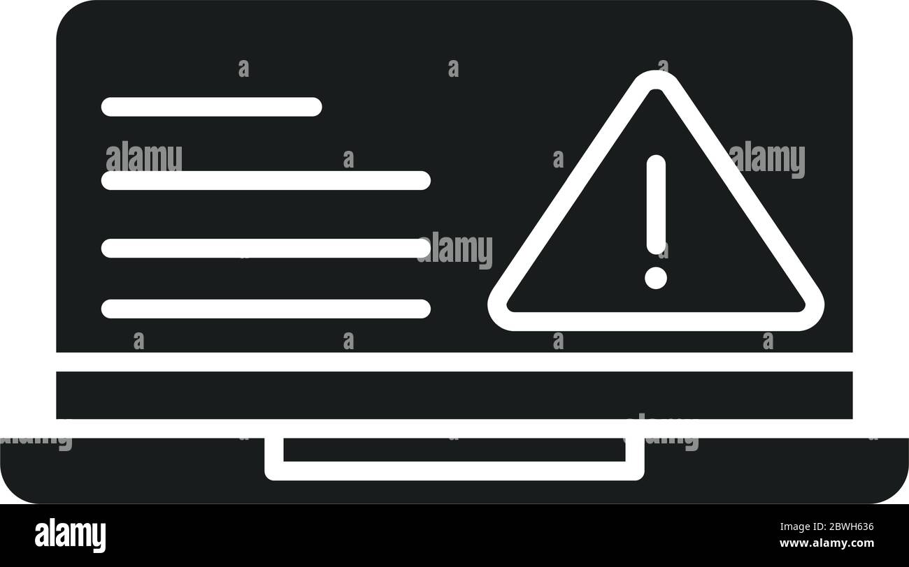 cyber security and information or network protection laptop warning ...