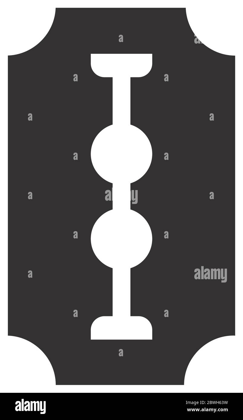 razor blade icon over white background, silhouette style, vector ...