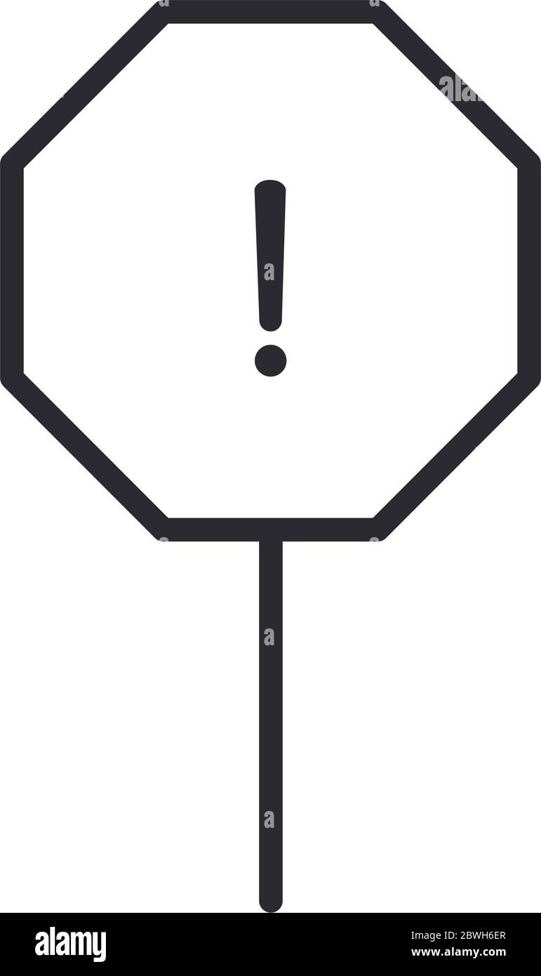 alert icon, traffic warning board, attention danger exclamation mark ...