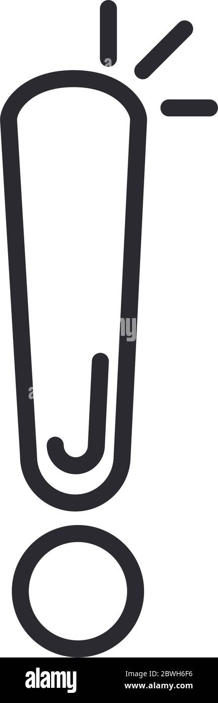 alert icon, attention exclamation mark precaution information, line ...