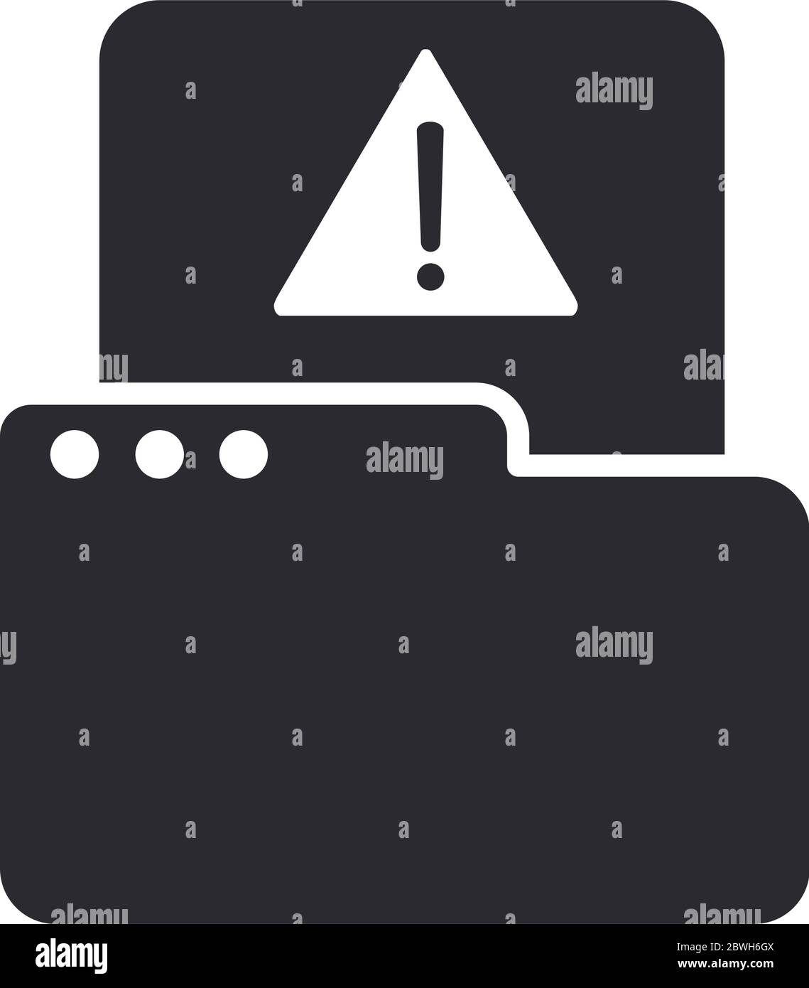 alert icon, folder file data warning, attention danger exclamation mark precaution information ...