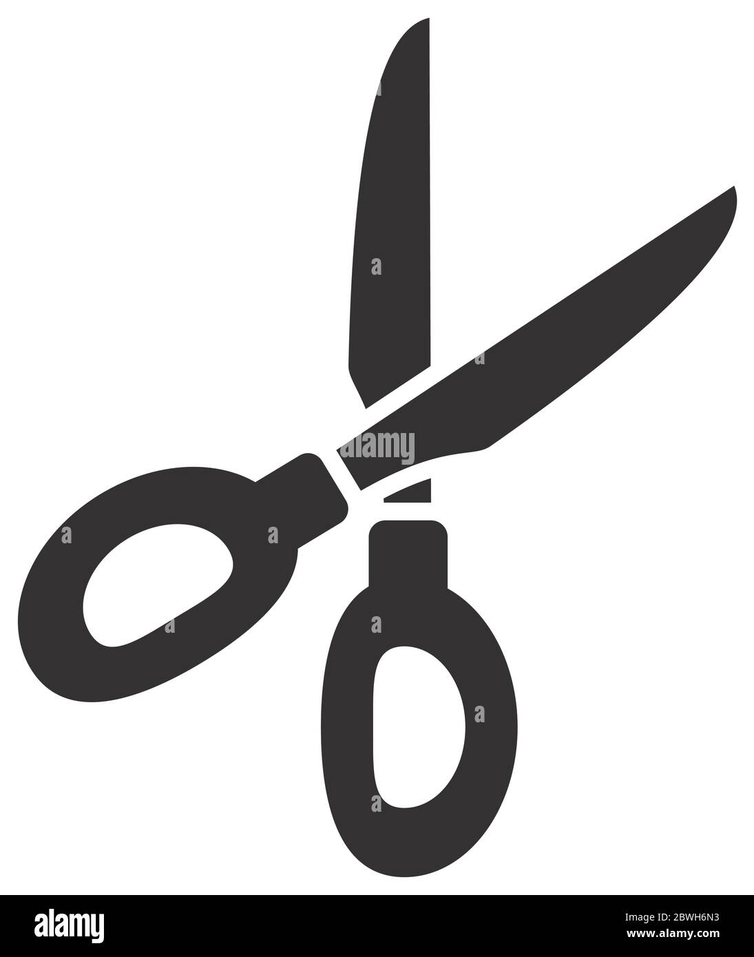 sewing scissors icon over white background, silhouette style, vector ...