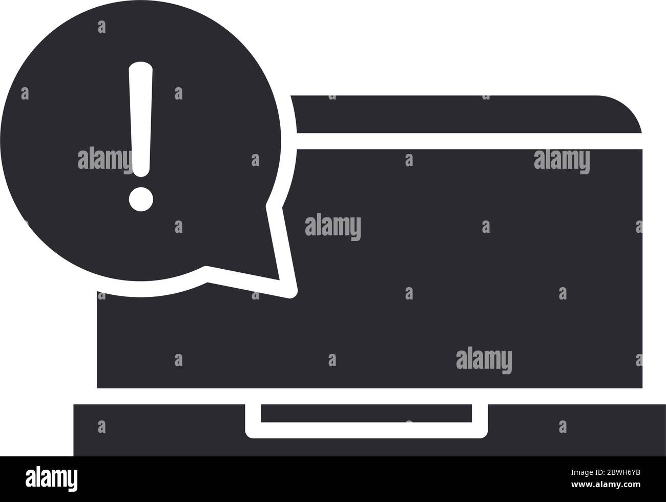 Alert Icon Laptop Warning Message Attention Danger Exclamation Mark Precaution Information