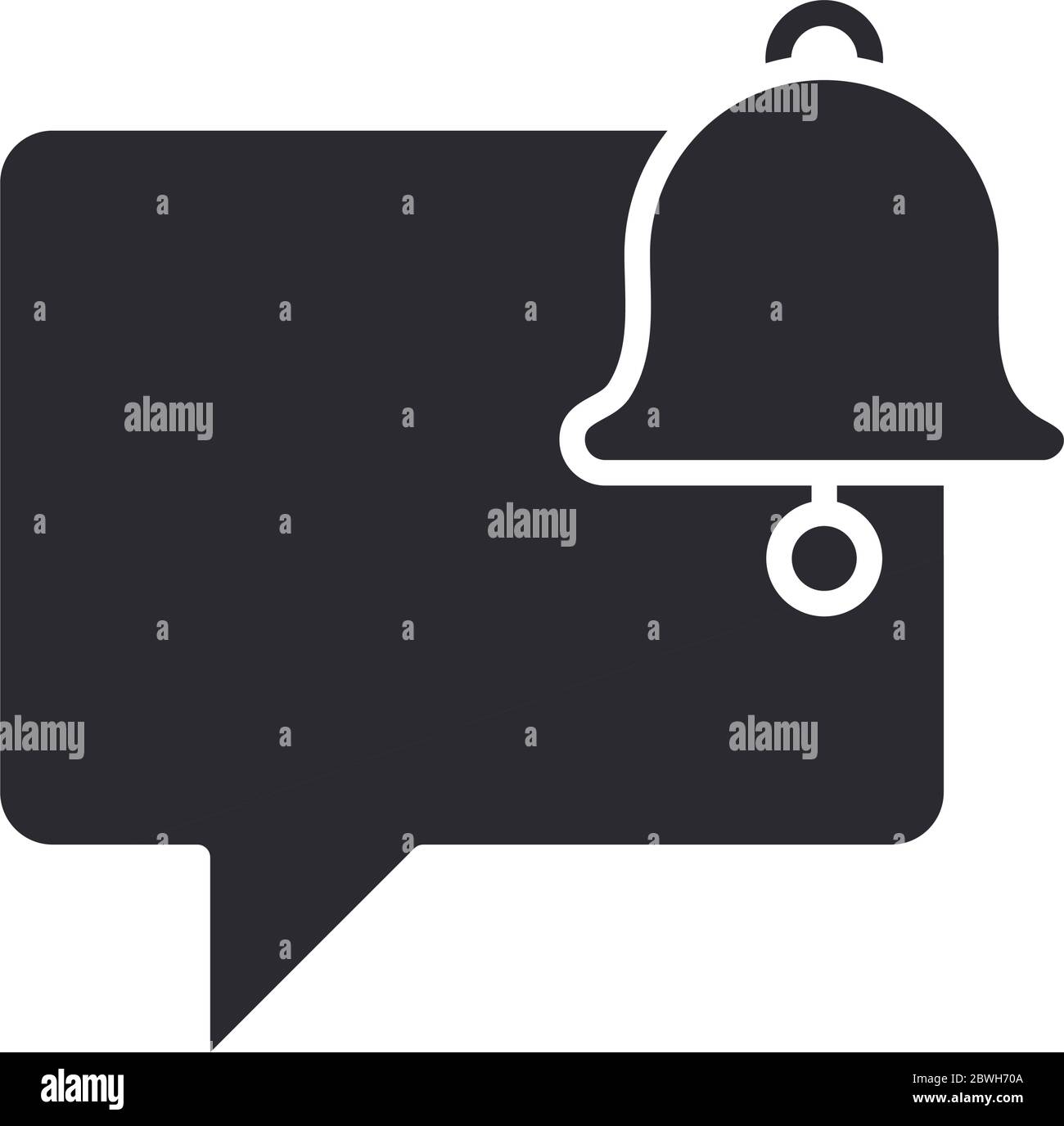 alert icon, speech bubble message bell, attention danger exclamation ...