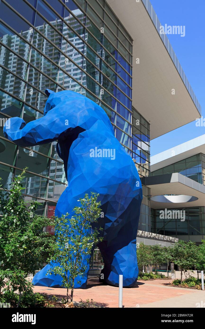 Blue Bear sculpture by Lawrence Argent outside Colorado Convention ...