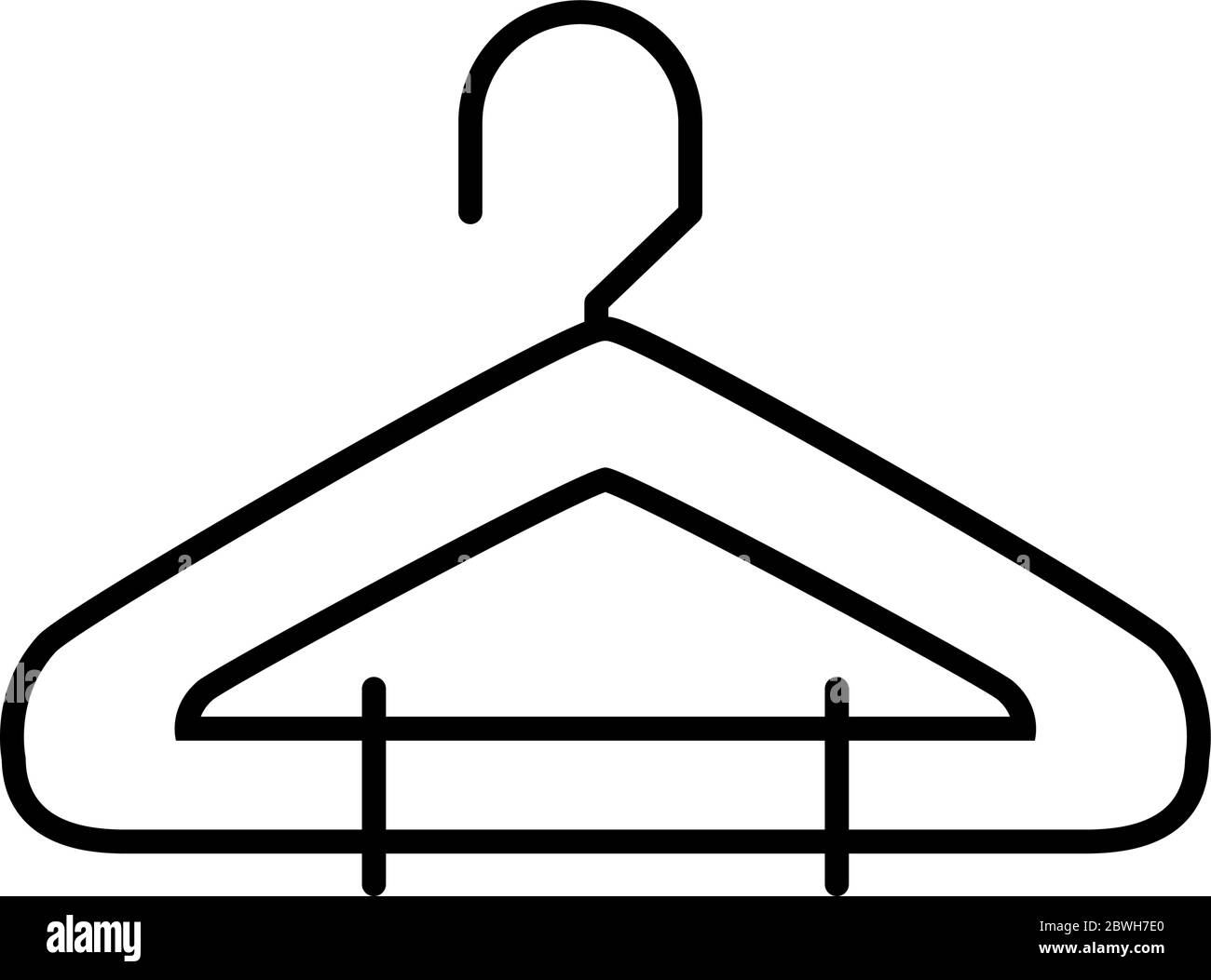 clothes hanger icon over white background, line style, vector ...