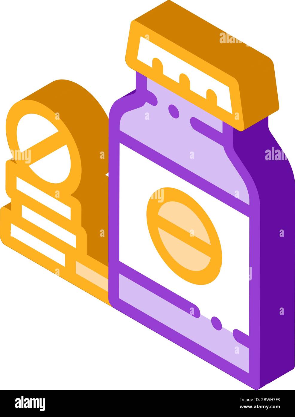 Bio Supplements Drugs Bottle isometric icon vector illustration Stock ...