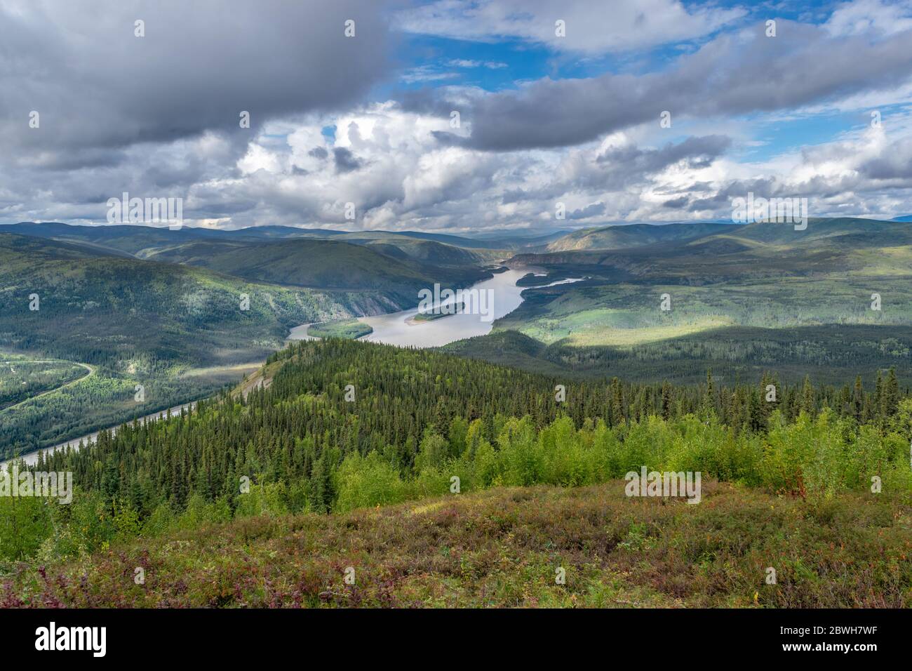 View of Yukon river close to Dawson City, Yukon, Alaska Stock Photo - Alamy